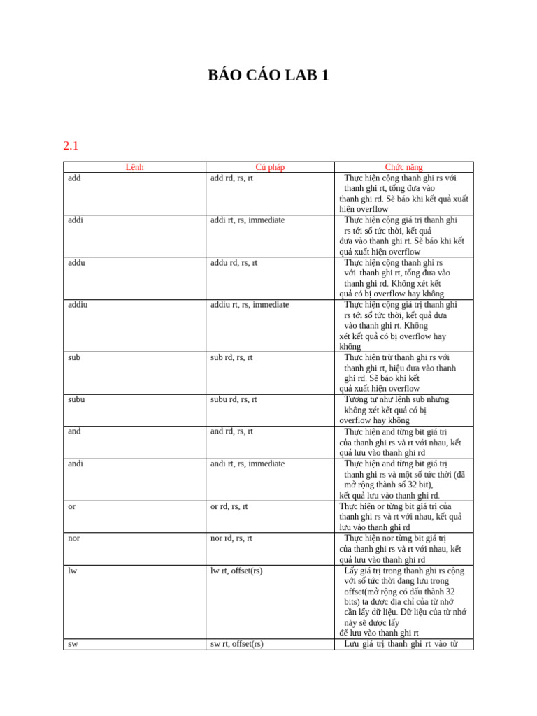 LAB1 kientrucmaytinh 2024 | PDF