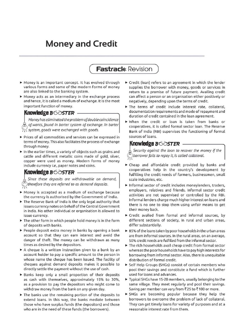 Money and credit | PDF
