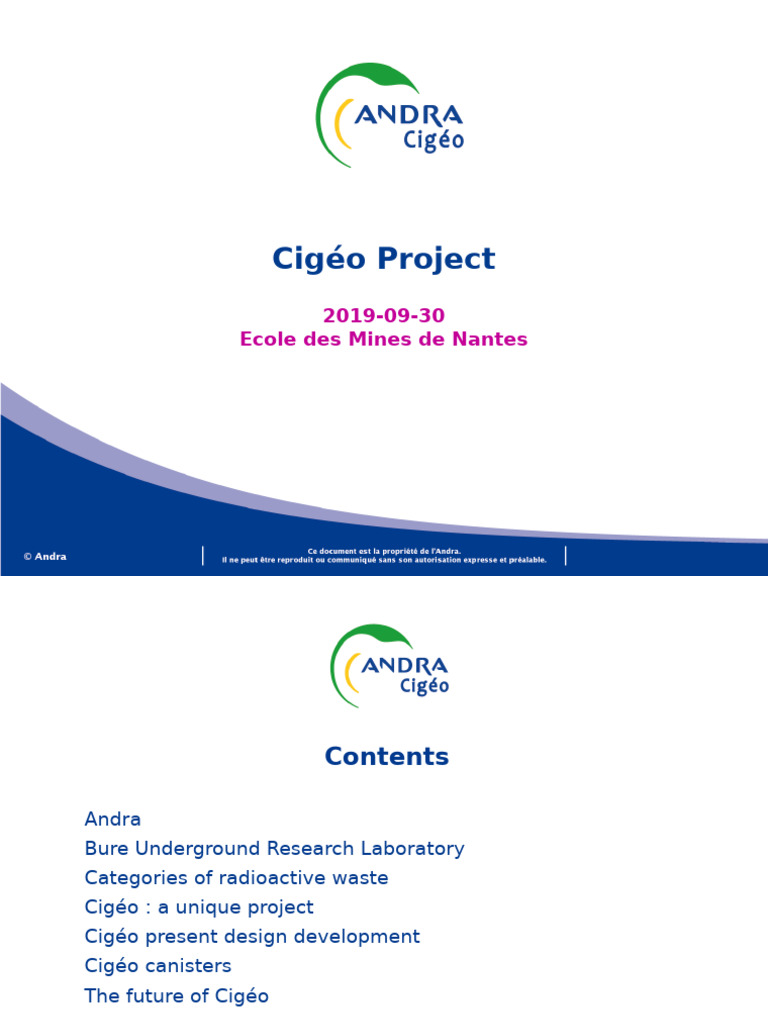 Cigéo Project: Radioactive Waste Management | PDF | Waste | Radioactive ...