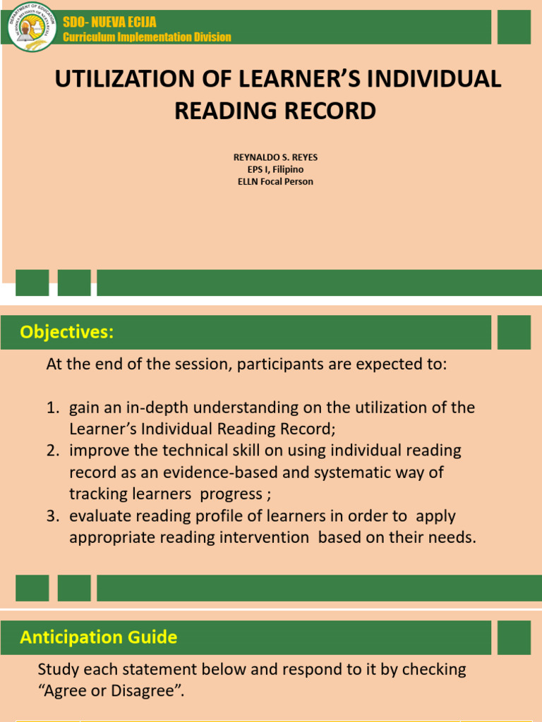 Reading Record Utilization Guide | PDF | Word | Learning