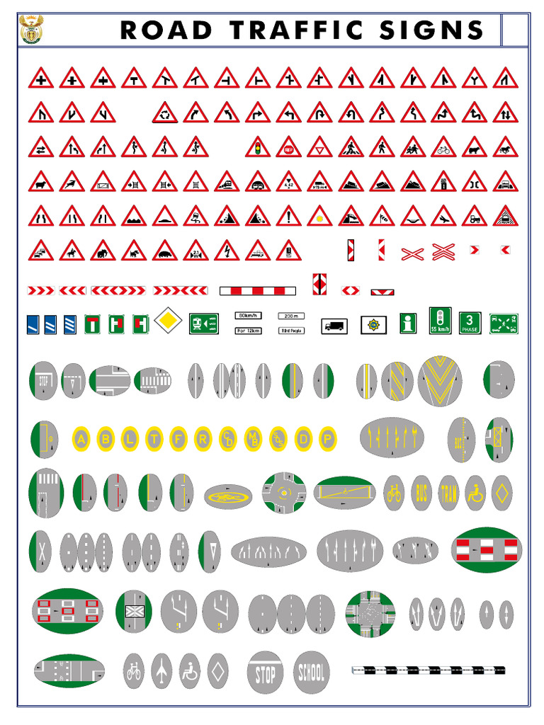 South African Road Traffic Sign Chart 1 2 | PDF | Transport | Vehicles