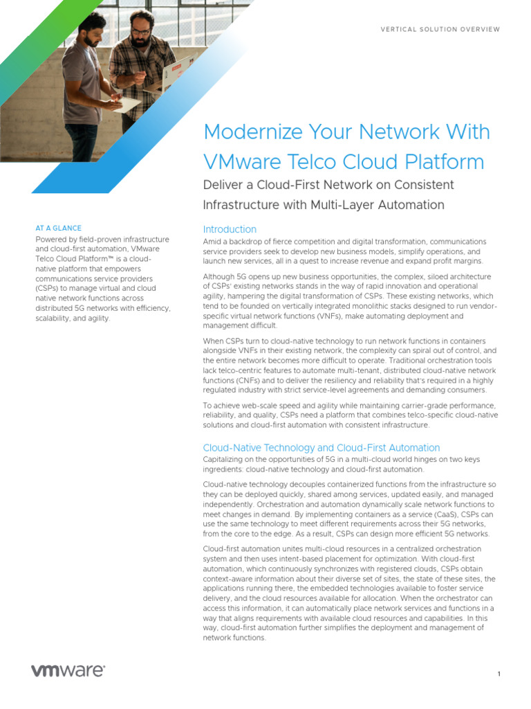 VMW Telco Cloud Platform | PDF | Cloud Computing | Computing