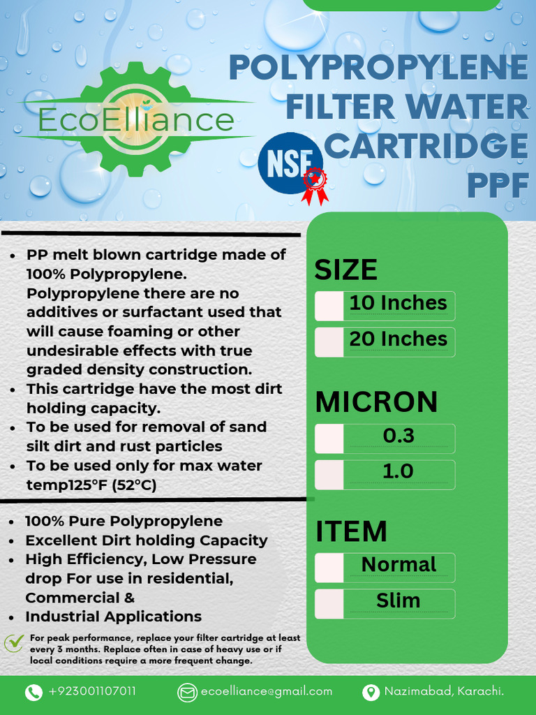 Polypropylene Water Filter Cartridge | PDF