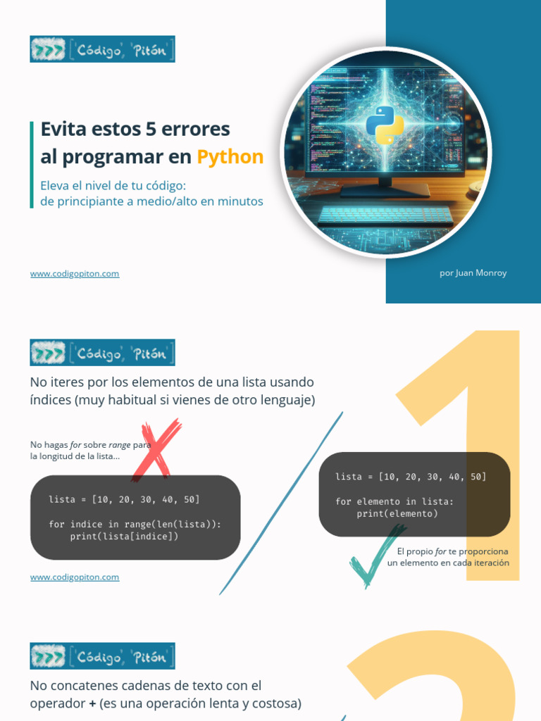 5 Errores de Python | PDF | Python (lenguaje de programación) | Lenguaje de programación