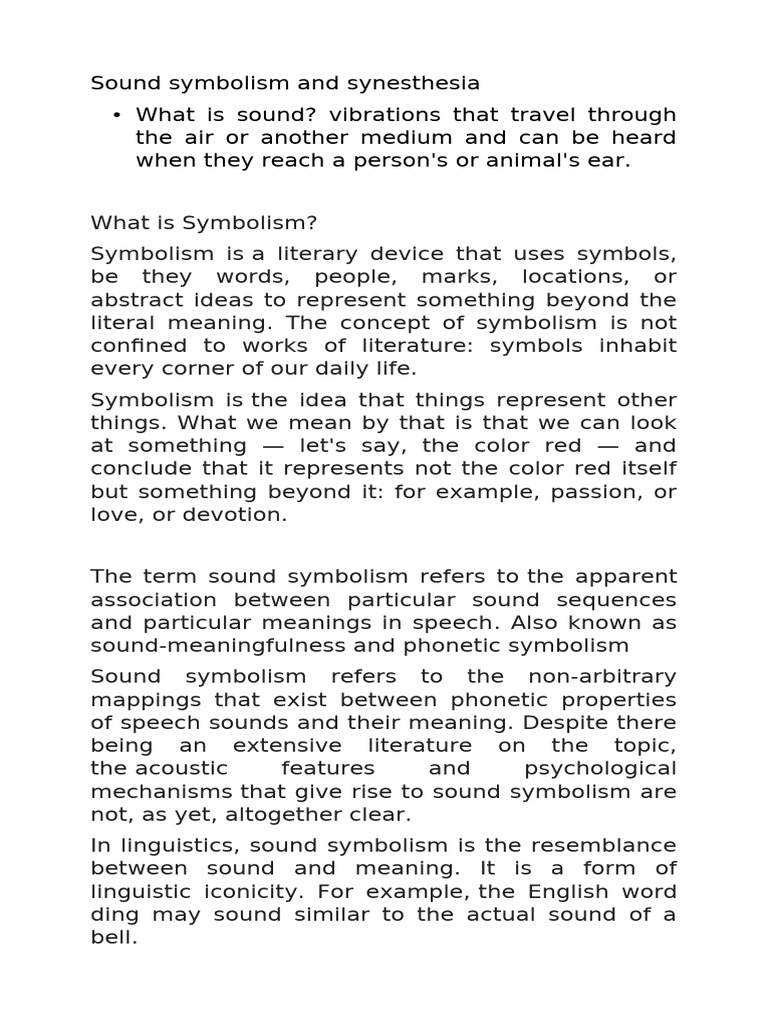 Sound Symbolism and Synesthesia | PDF | Cognitive Science | Linguistics