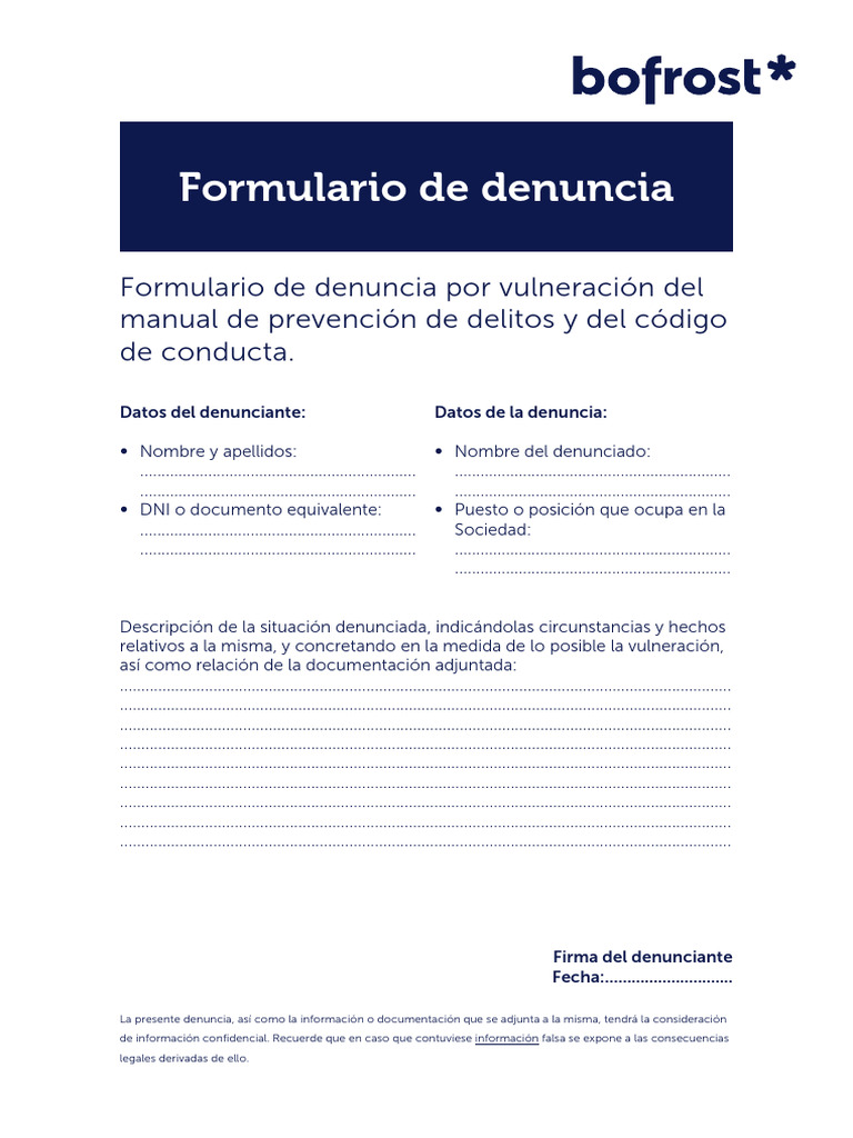 Formulario de Denuncia | PDF | Justicia | Crimen y violencia