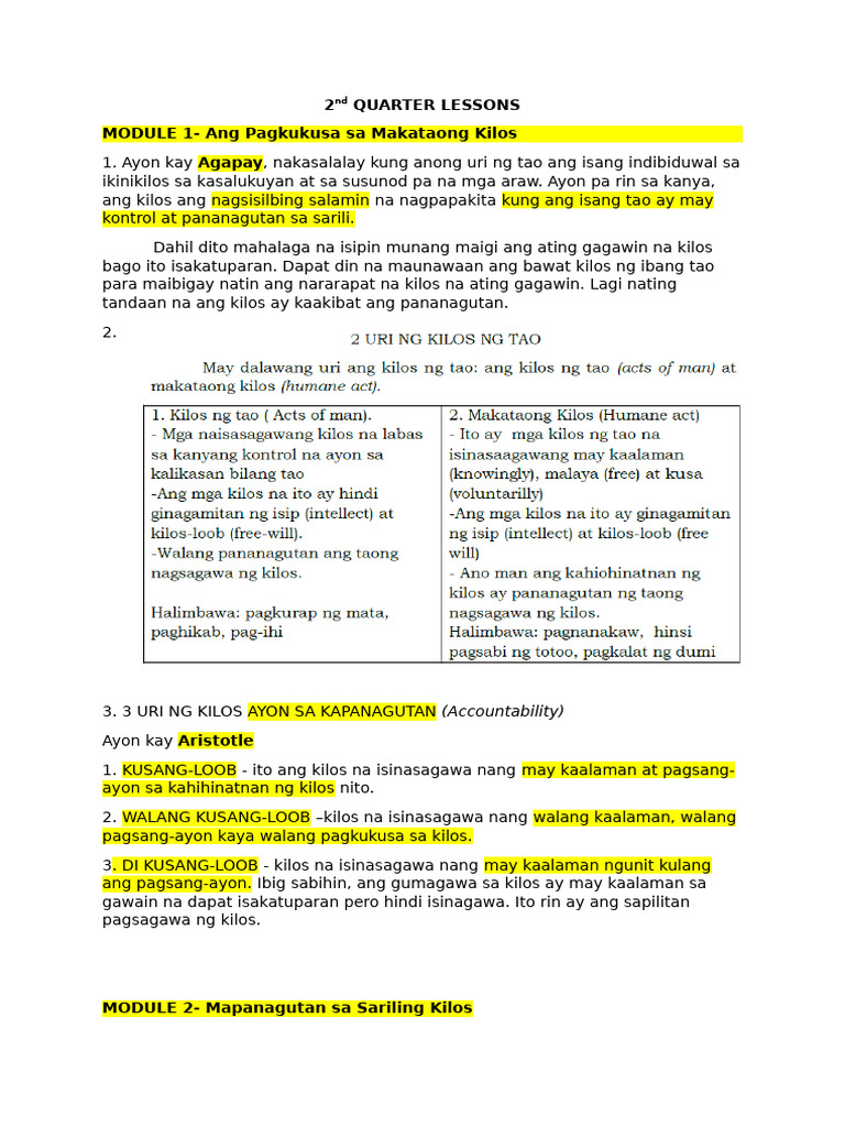 2nd-QUARTER-LESSONS | PDF