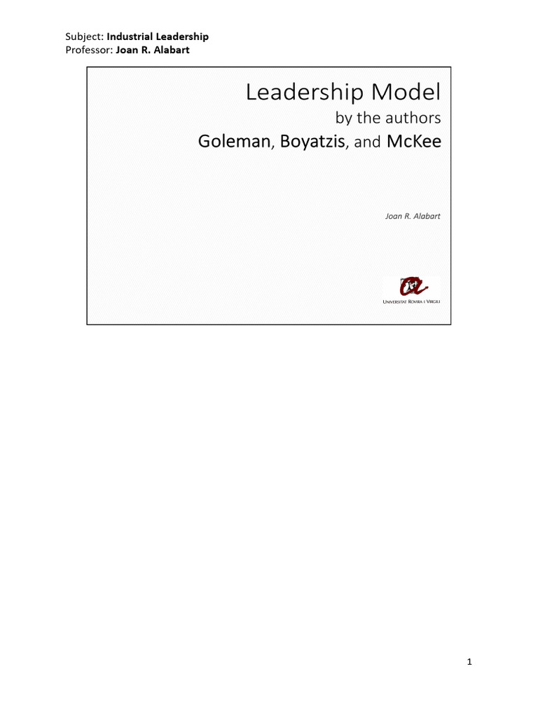 Emotional Intelligence Model | PDF | Emotional Intelligence | Leadership