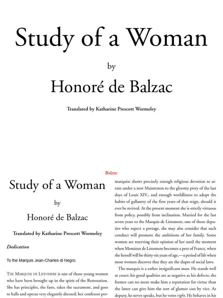 Honore de Balzac - Study of Woman cd2 Id996136205 Size113 | PDF