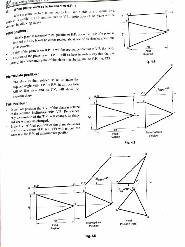 Projections of Inclined Planes in Engineering Graphics | PDF ...