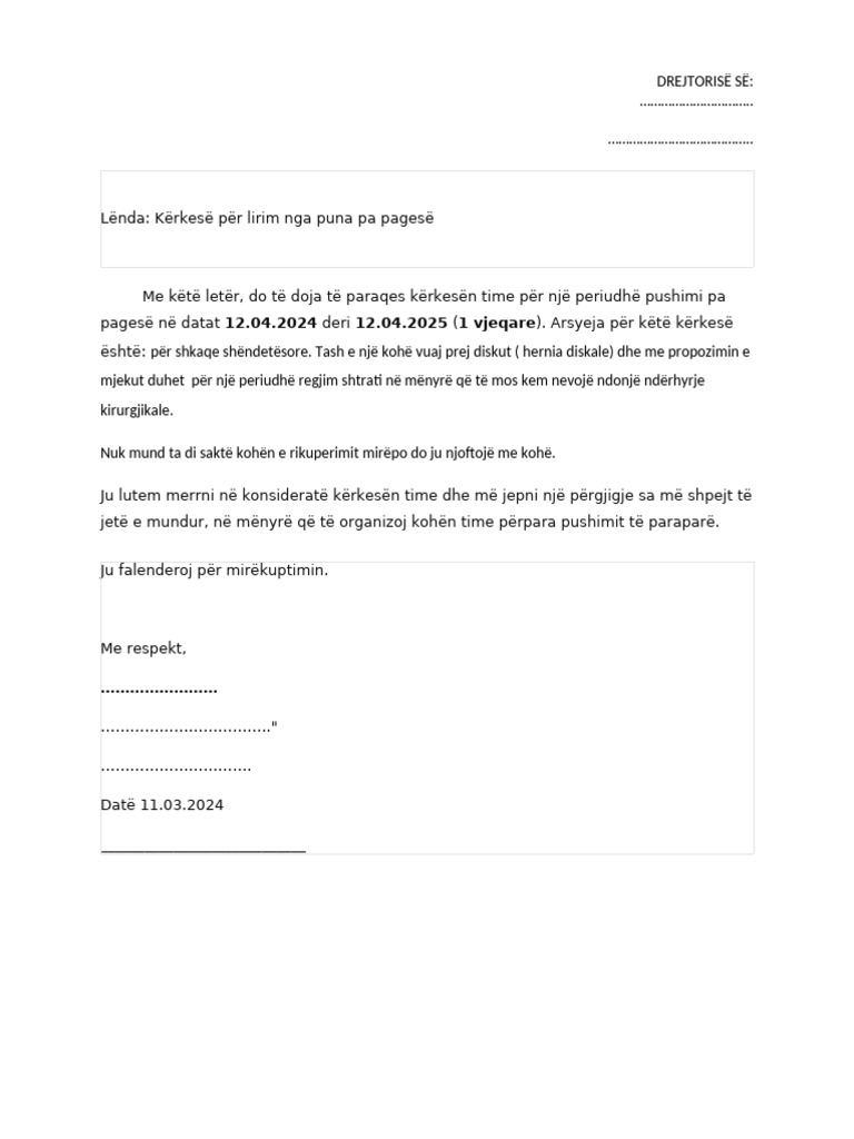 Kerkes Per Pushim Pa Pages | PDF