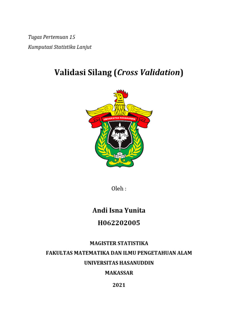 Tugas Pertemuan 15 - Validasi Silang | PDF