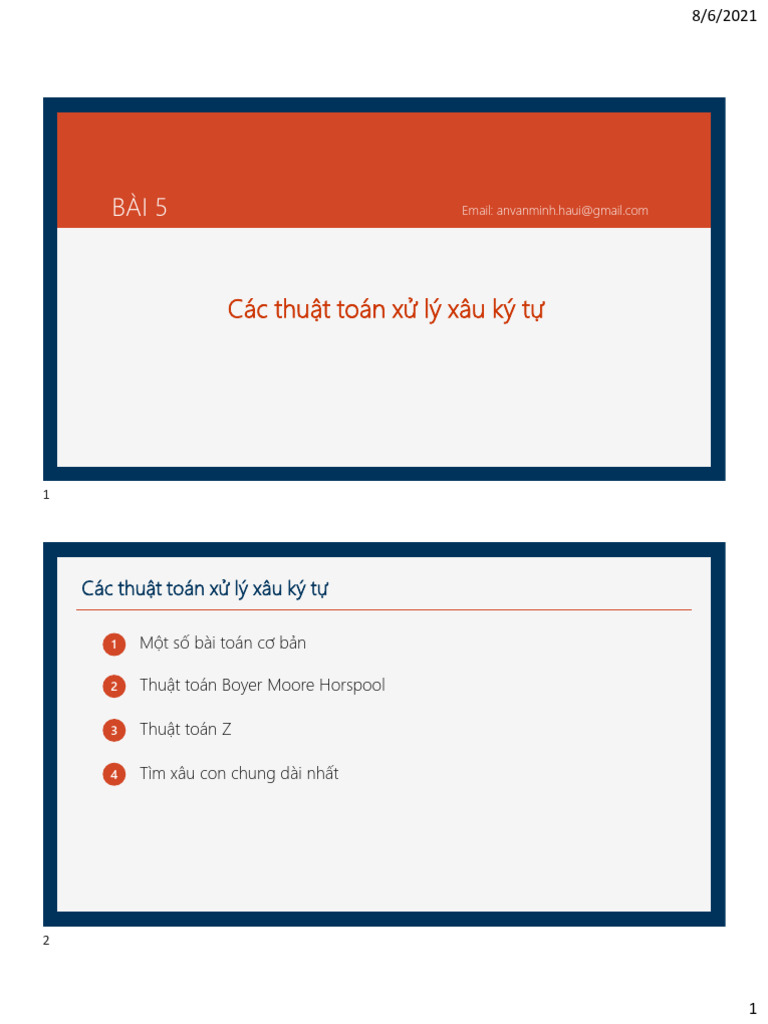 Lecture05 Cac Thuat Toan Xu Ly Xau Ky Tu | PDF
