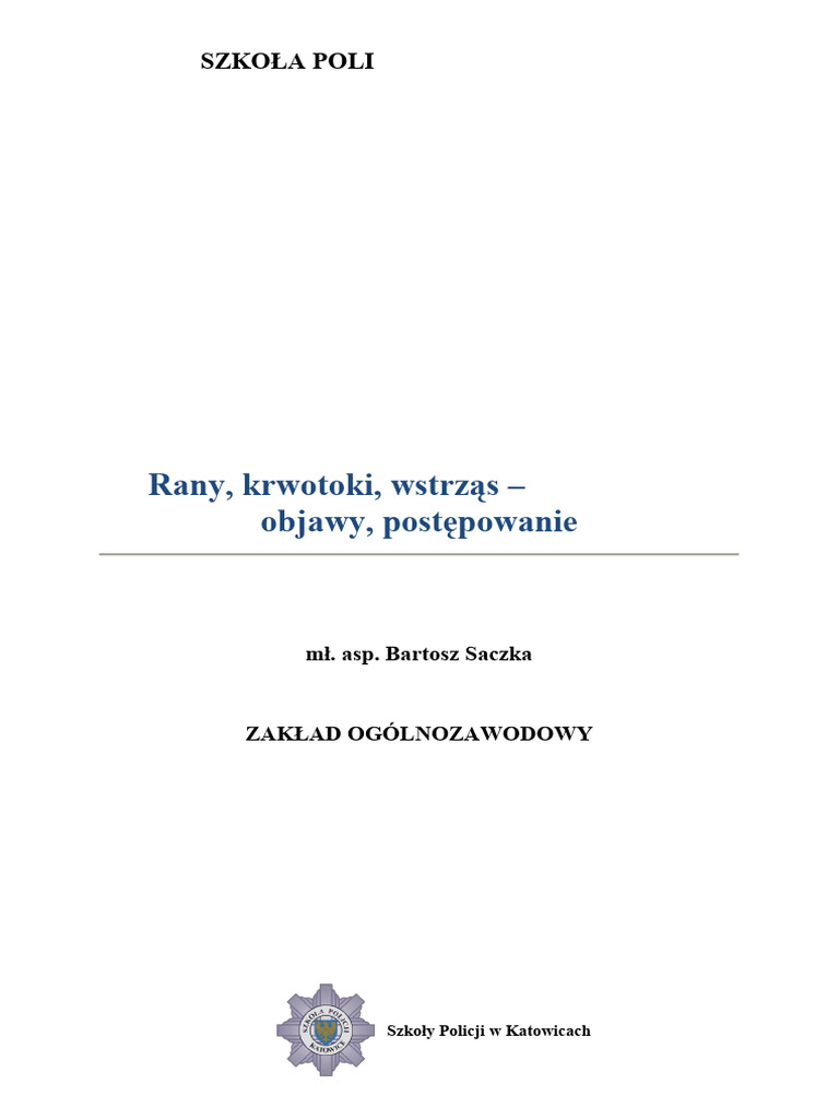 Rany Krwotoki Wstrzas | PDF