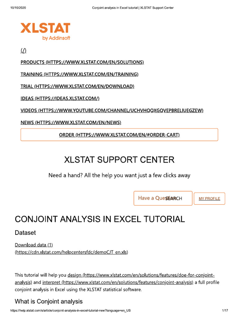 XLSTAT Tutorials - Conjoint Analysis | PDF
