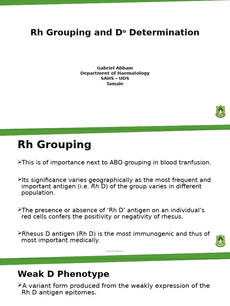 RH Typing Immunohaem | PDF | Hematology | Immunology