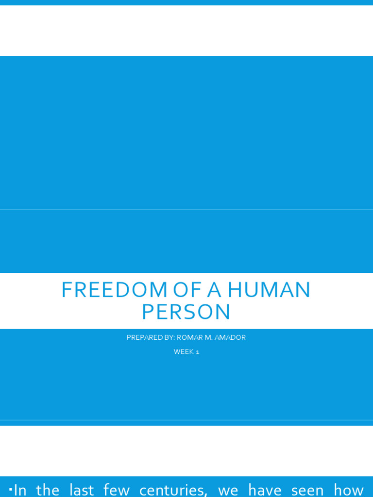 Freedom of A Human Person | PDF | Free Will | Social Psychology