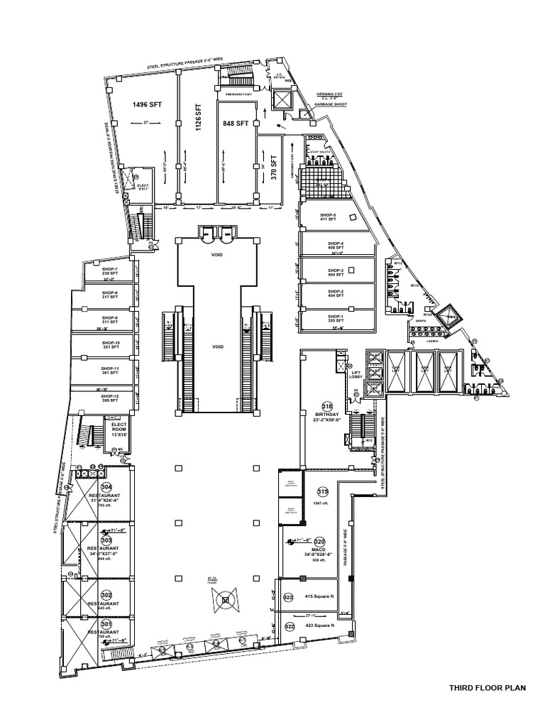 Third Floor Food Court Layout Plan | PDF