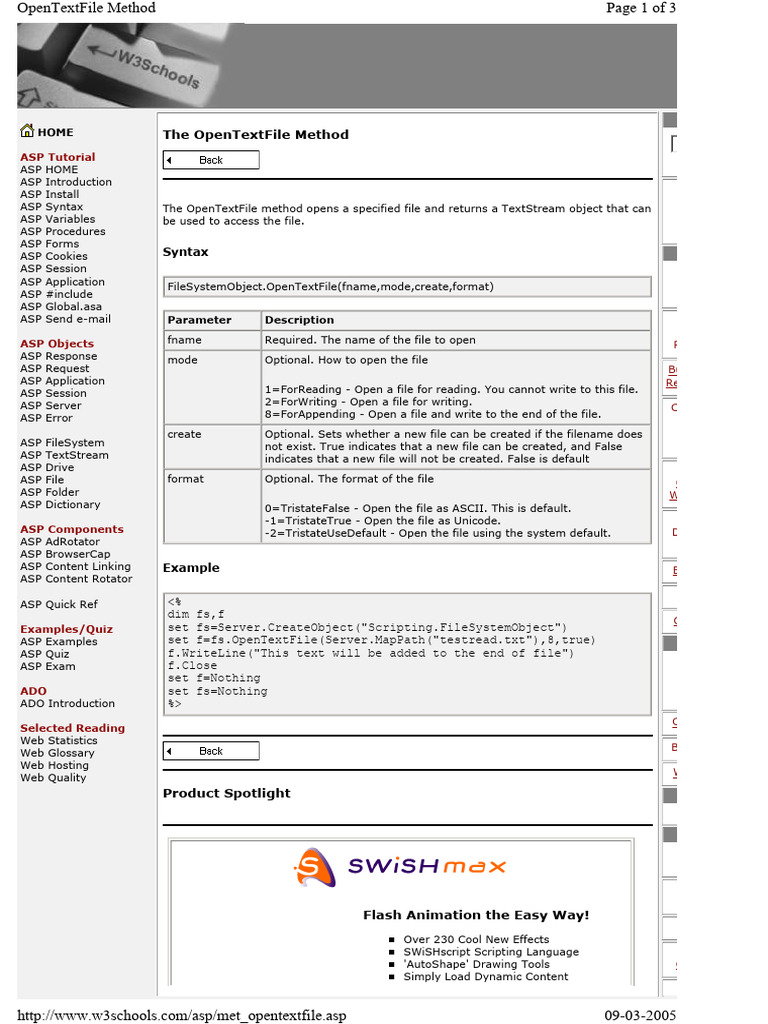 Opentextfile | PDF | Active Server Pages | Computer File