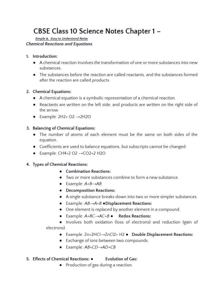 Chemistry 1 | PDF | Chemical Reactions | Stoichiometry