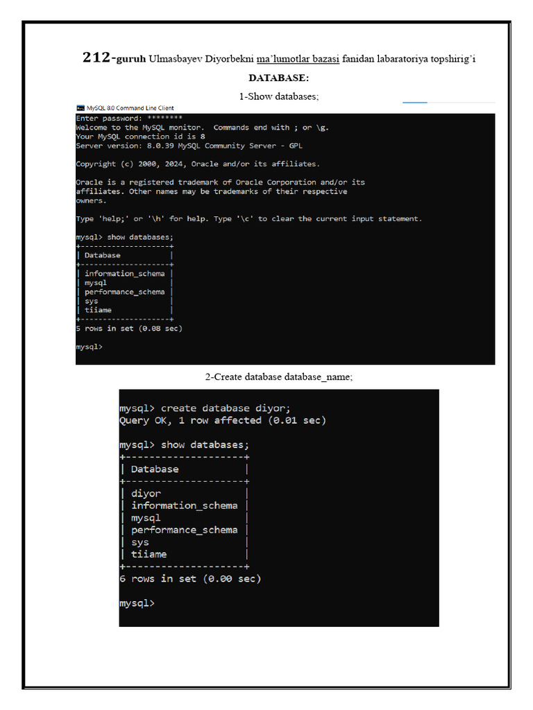 Ma'Lumotlar Bazasi | PDF | Table (Database) | Software Design