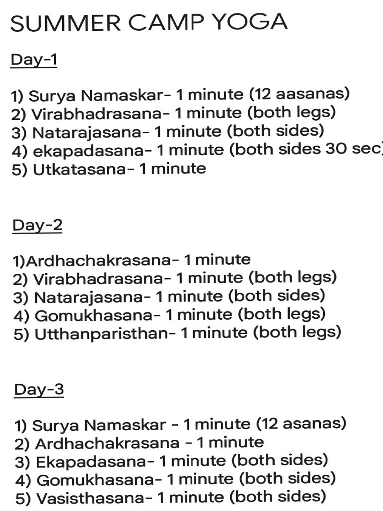 Yoga Schedule | PDF