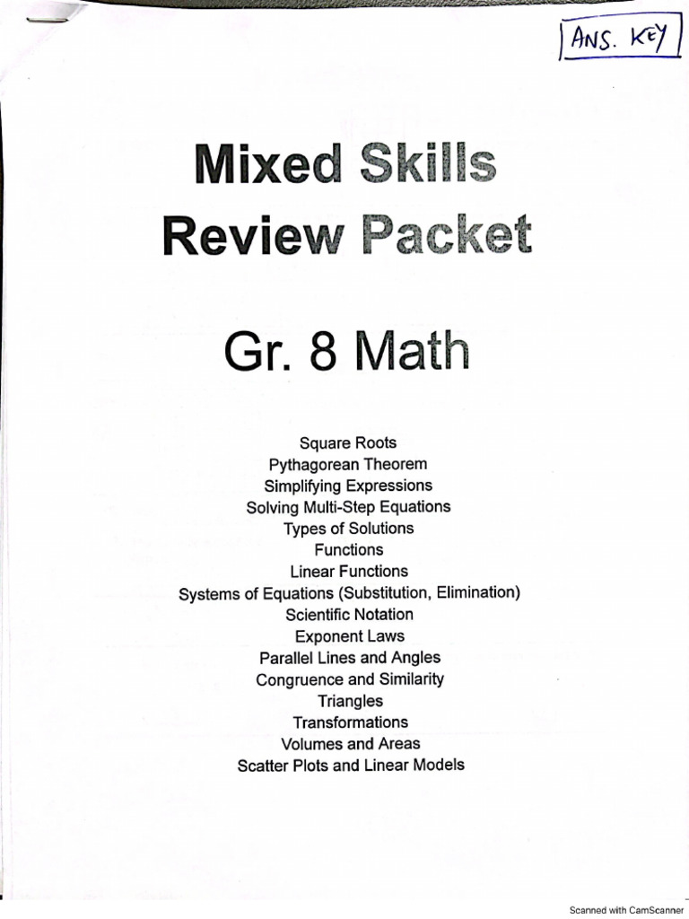 Mixed Skills Review Answer Key | PDF