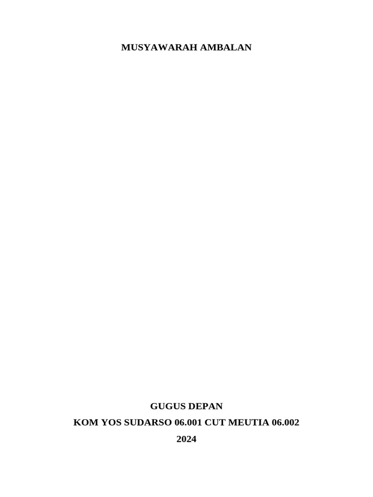 Proposal Musamba-2 | PDF