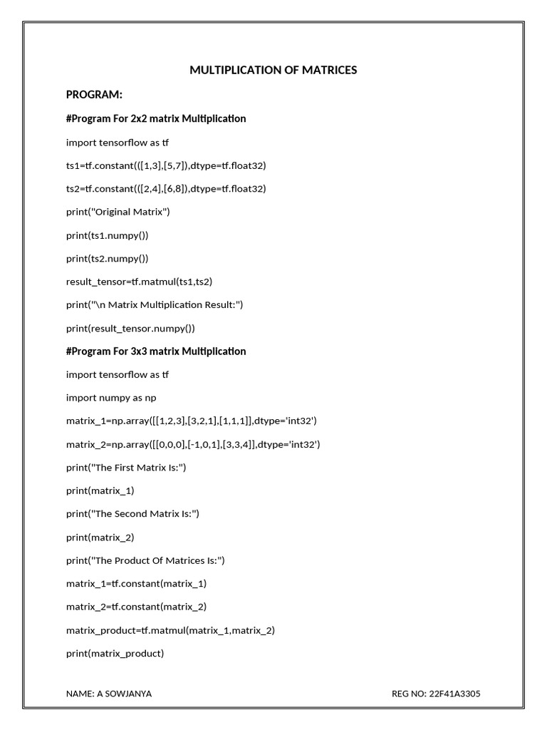 Experiment-2 (Matrix Multiplication) | PDF
