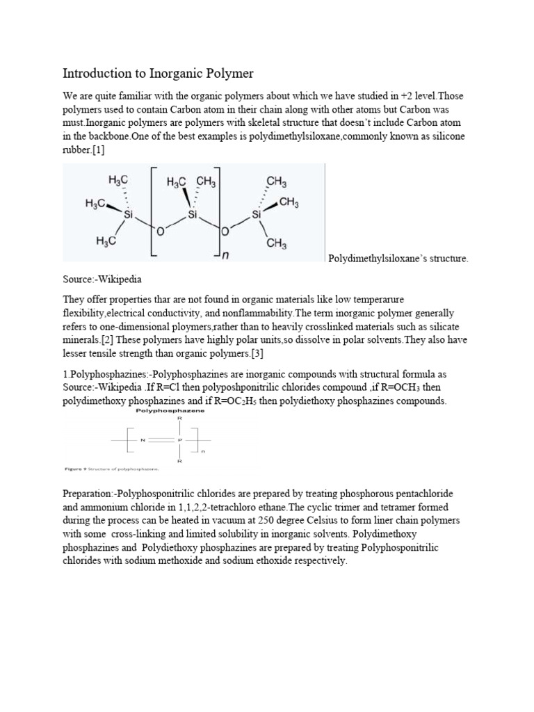 Inorganic Chemistry Assignment | PDF | Polymers | Cross Link