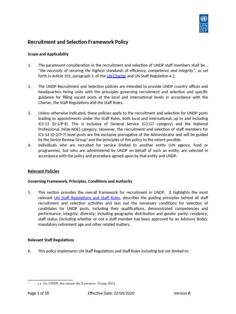 HR - Appointment and Promotion - Recruitment and Selection Framework | PDF | Recruitment ...