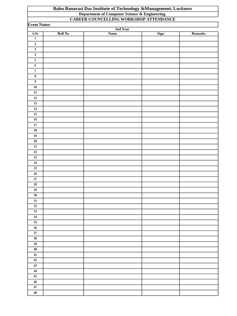 CSE Daily Attendance-DS and AIML | PDF