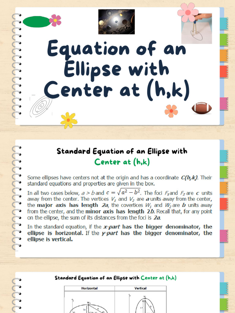 5.2 Equation of An Ellipse With Center at HK 1 | PDF