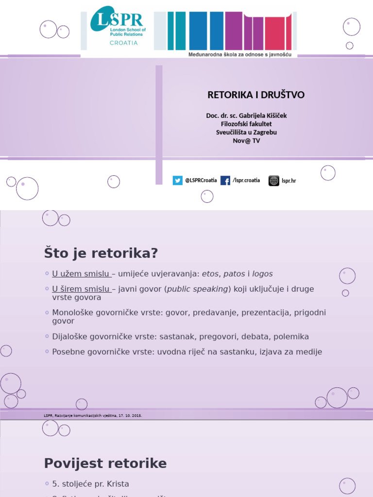 Retorika I Drustvo - LSPR | PDF