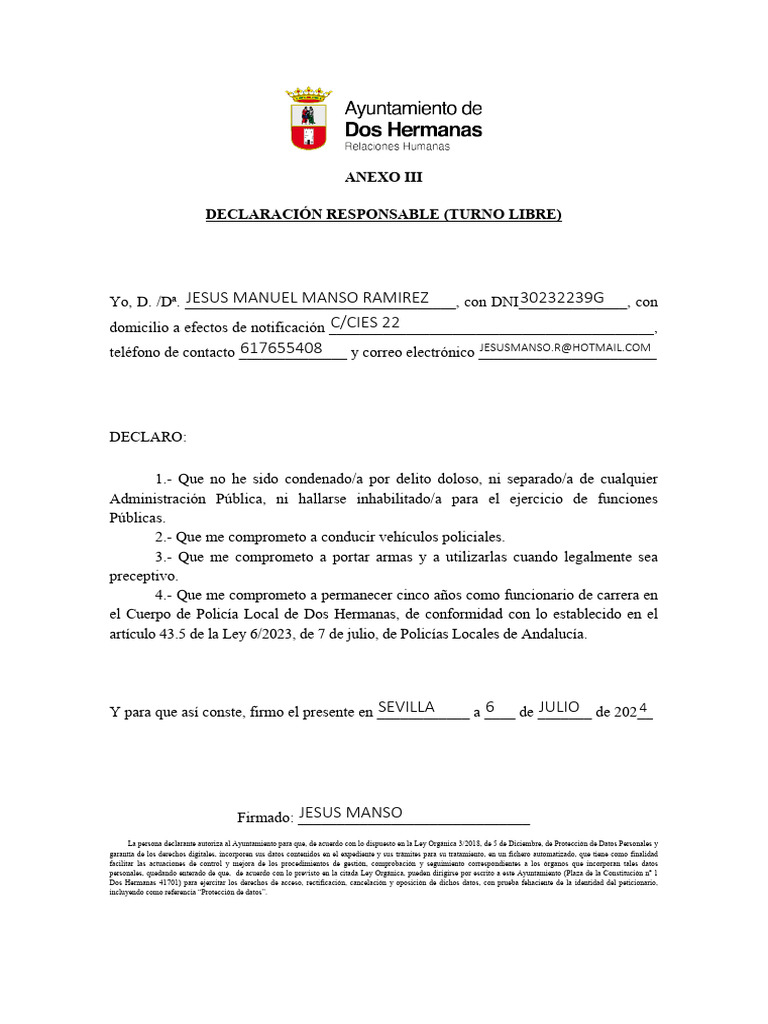 ANEXO III Rellenable | PDF | Justicia | Crimen y violencia