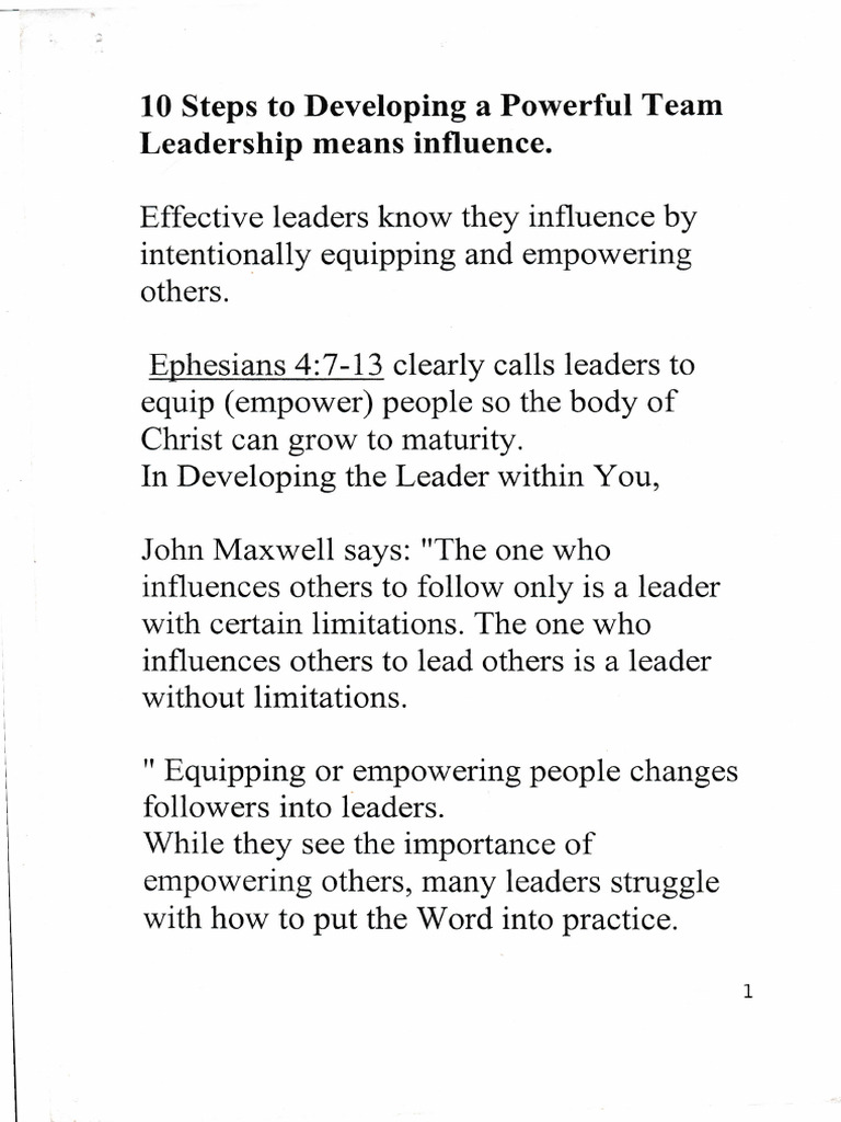 10 Steps to Build a Strong Team | PDF