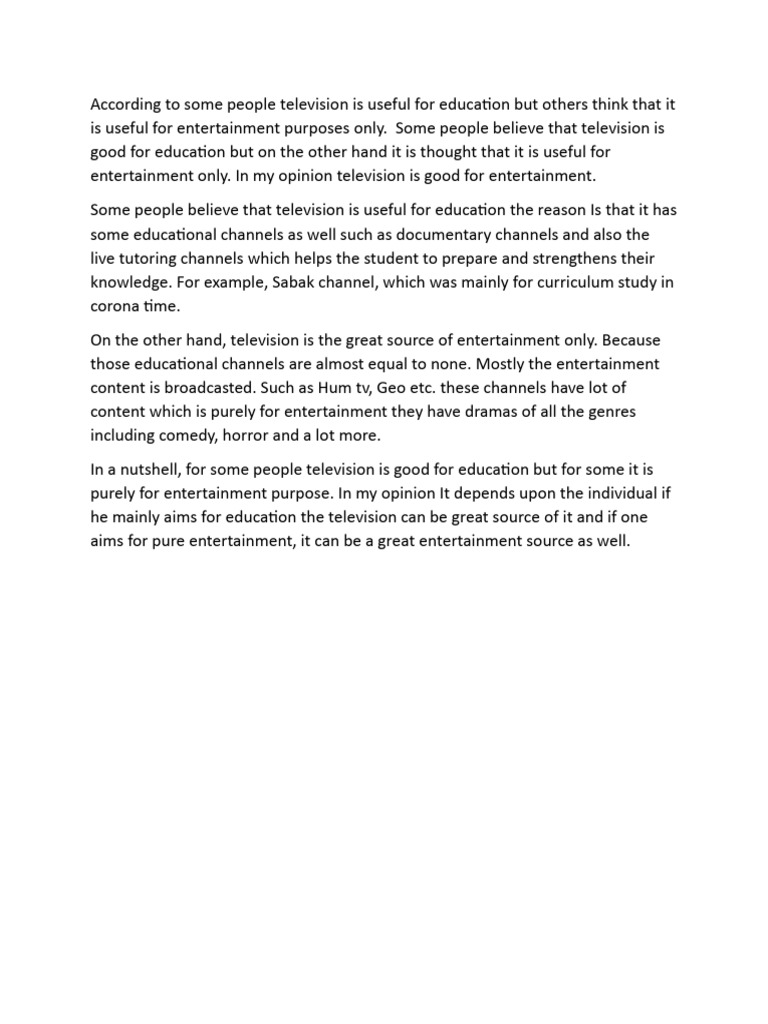 Television Essay | PDF