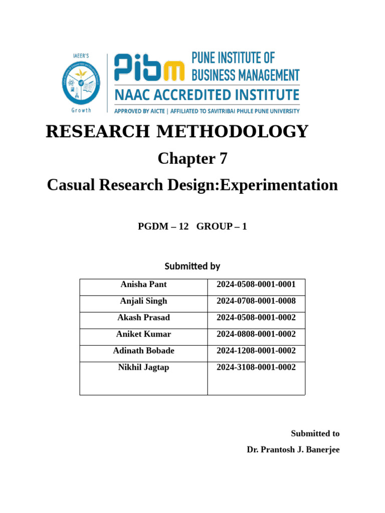 RM Summary Chapter 7 | PDF | Experiment | Statistics