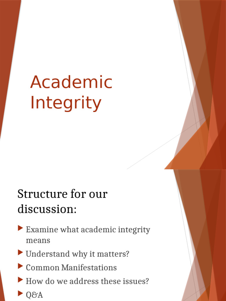 Academic Integrity Presentation Guide | PDF | Academic Dishonesty ...