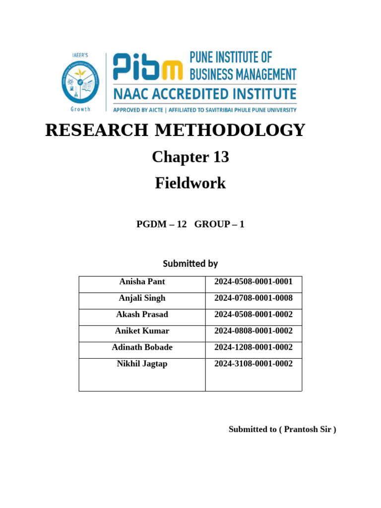 RM Summary CH 13...... | PDF | Field Research | Evaluation