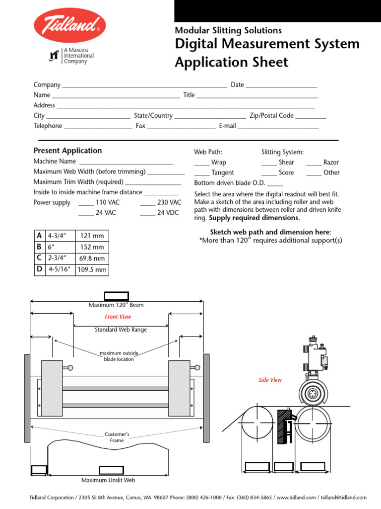 TS6-Tidland DMS Application Sheet 1 | PDF | Computers