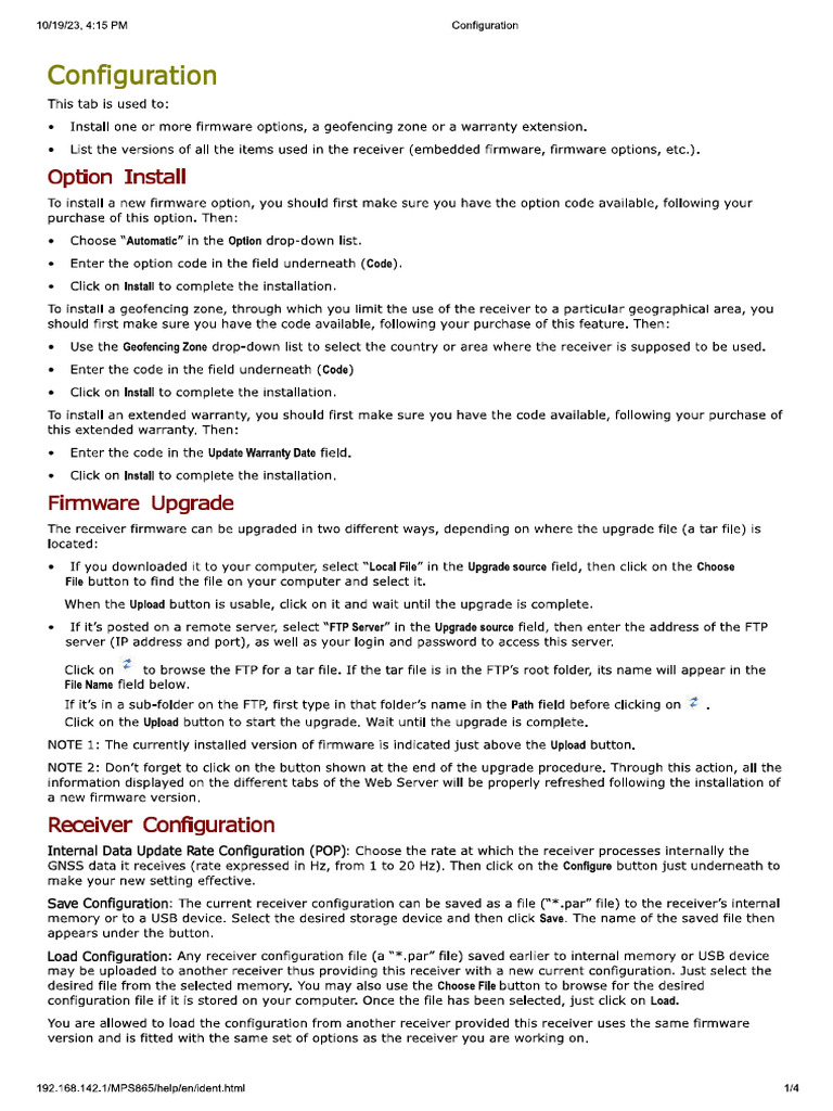 MPS 865 Configuration | PDF