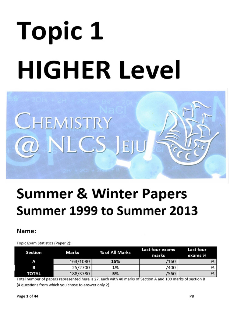 IB Higher Level Exam Papers 1999-2013 | PDF | Physical Sciences ...