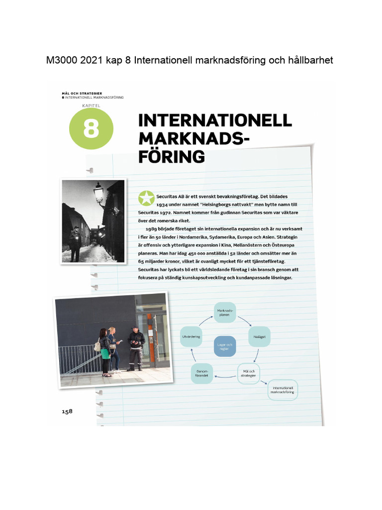 M3000 2021 Kap 8 Internationell Marknadsföring Och Hållbarhet | PDF