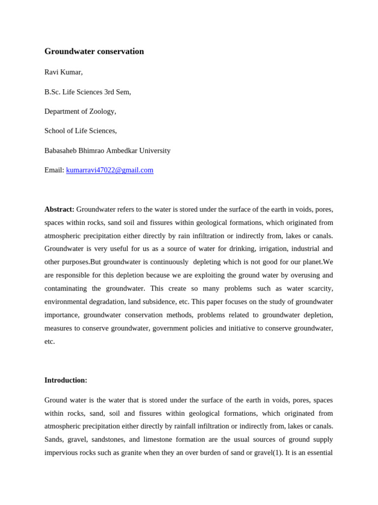 Groundwater Conservation made by Ravi Kumar (1) (1) | PDF | Groundwater ... Groundwater Conservation made by Ravi Kumar (1) (1) | PDF | Groundwater ...