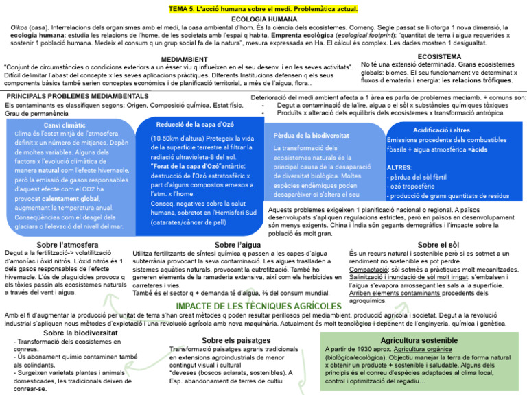 TEMA 5 - 1. Ecologia, Mediambient I Ecosistema | PDF