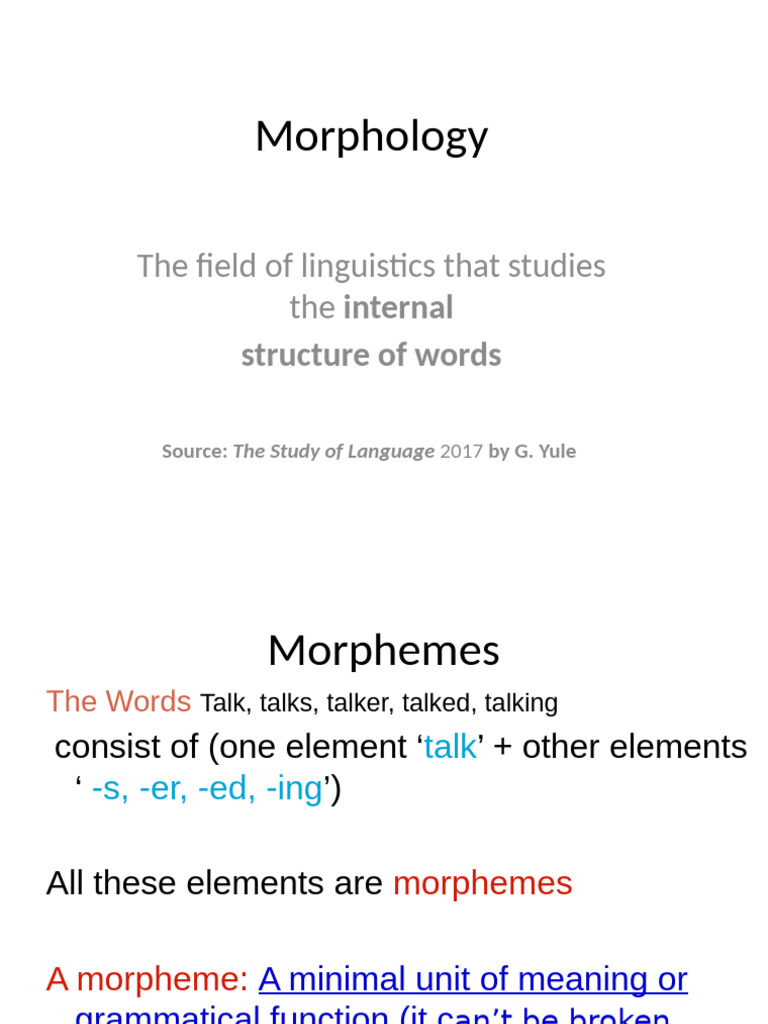 Introduction To Morphology | PDF