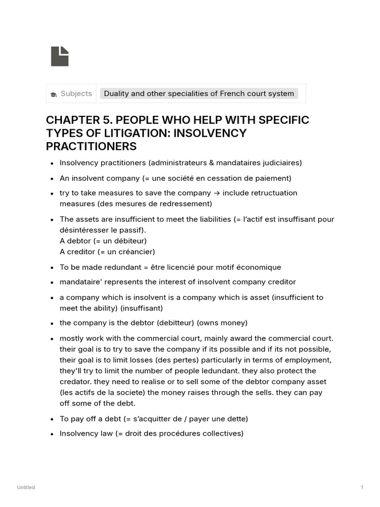 Duality of French Court System | PDF | Insolvency | Supreme Courts