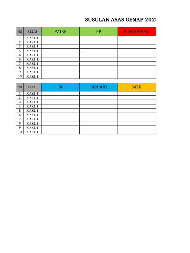 Daftar Siswa Susulan 10 Akl | PDF