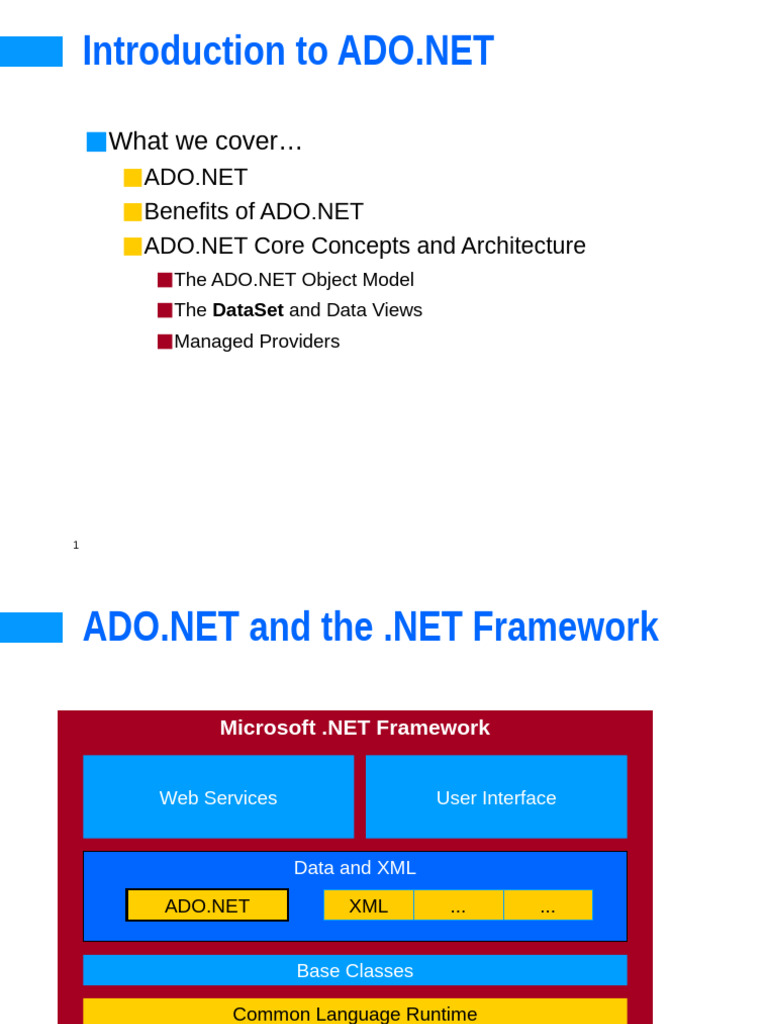13 Adonet | PDF | Databases | Microsoft Sql Server 13 Adonet | PDF | Databases | Microsoft Sql Server